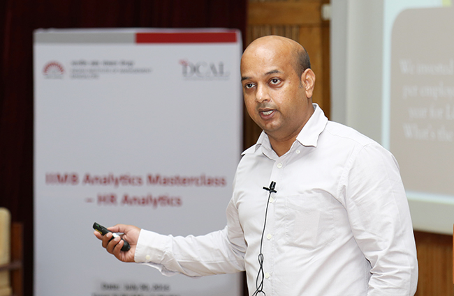 Professor Dinesh Kumar, Chairperson, Data Centre and Analytics Lab, IIMB, delivers the welcome ...